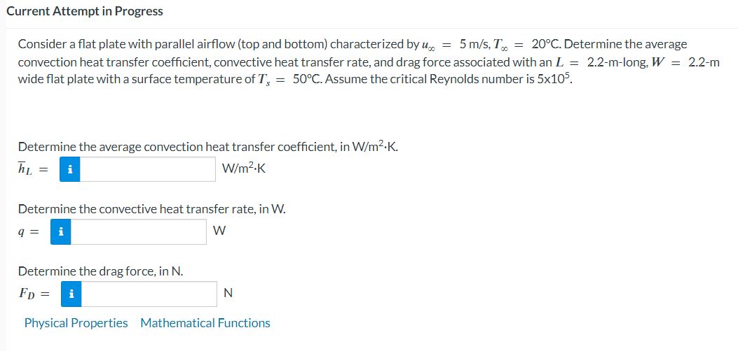 Solved Current Attempt in ﻿ProgressConsider a flat plate | Chegg.com