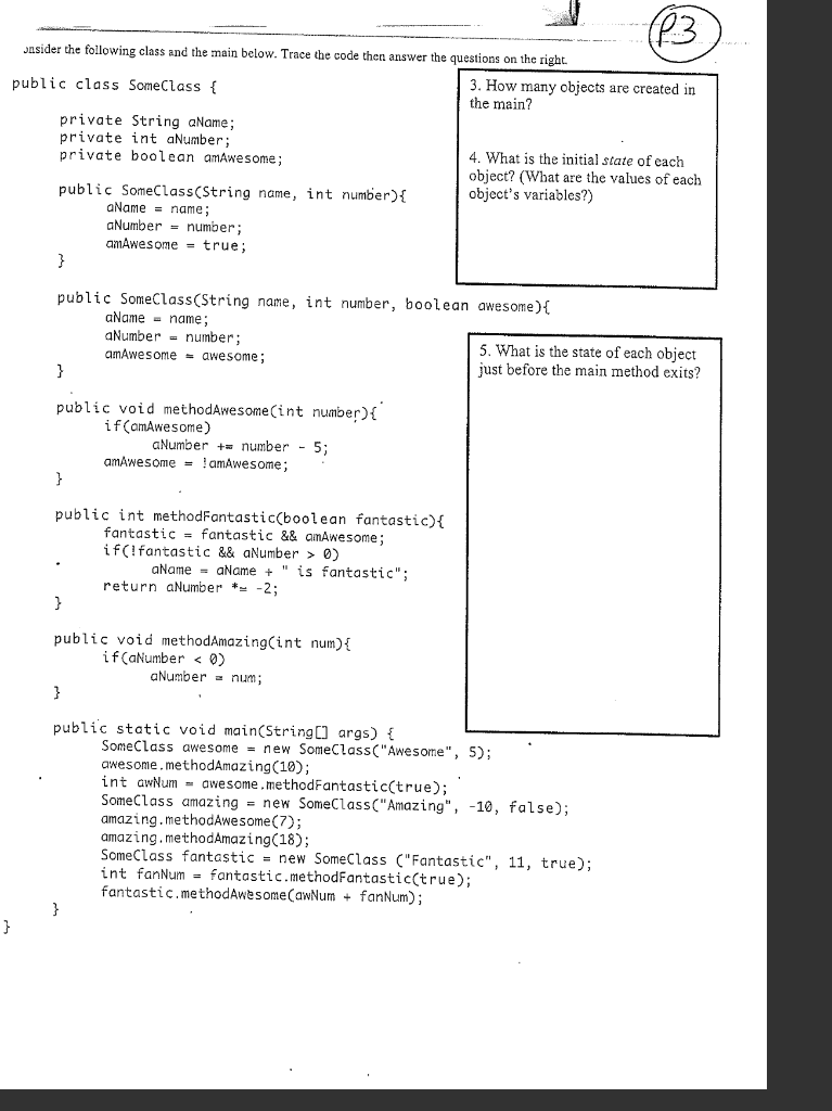 Solved (13 unsider the following class and the main below. | Chegg.com