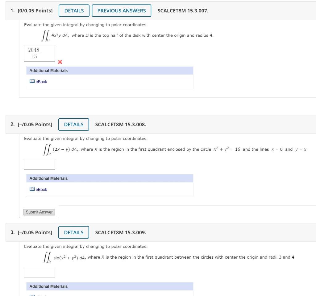 Solved 1. [0/0.05 Points] DETAILS PREVIOUS ANSWERS SCALCET8M | Chegg.com