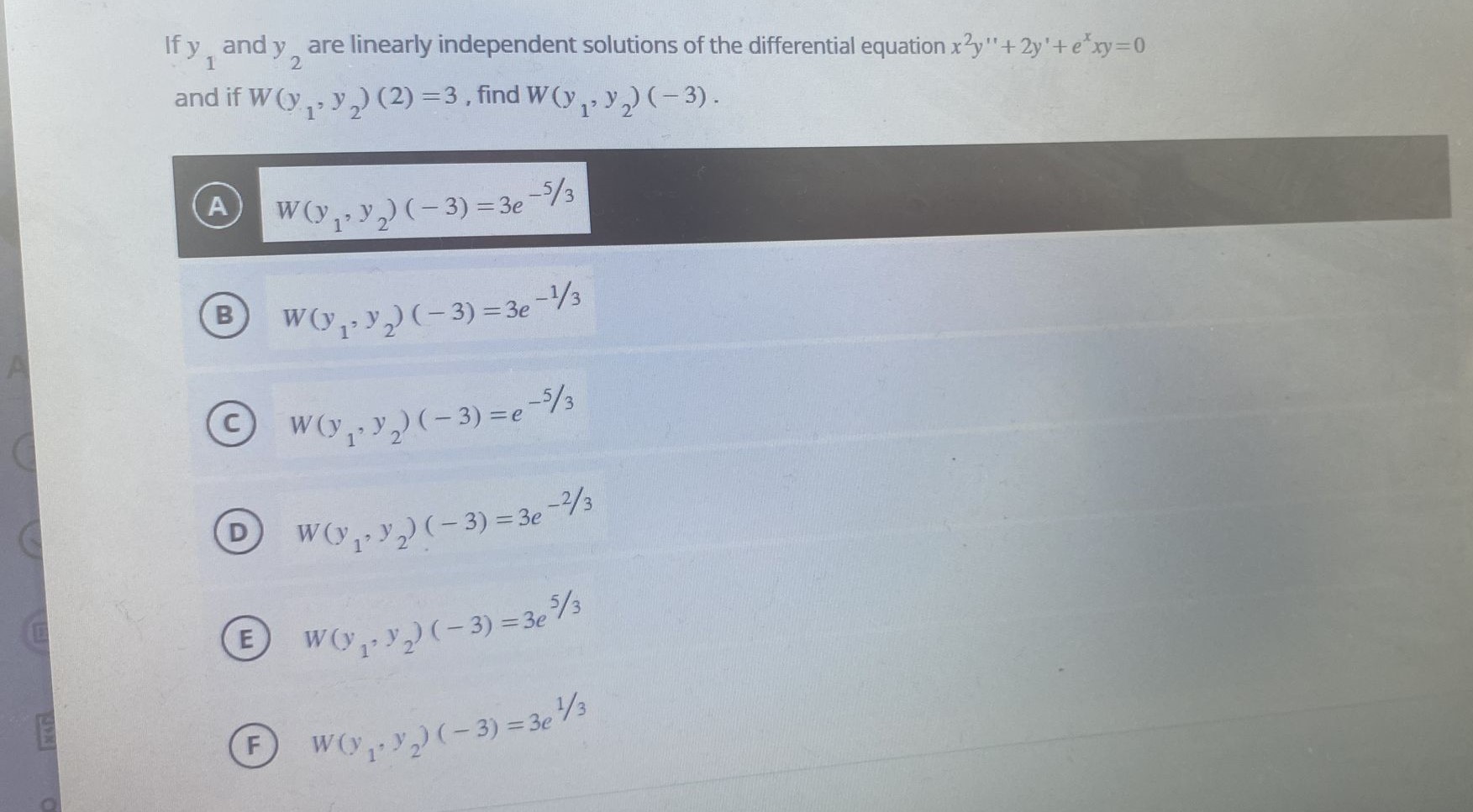Solved If y1 and y2 are linearly independent solutions of | Chegg.com