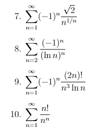 Solved For each of the following series, determine whether | Chegg.com