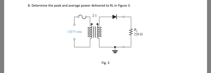 Solved 8. Determine the peak and average power delivered to | Chegg.com