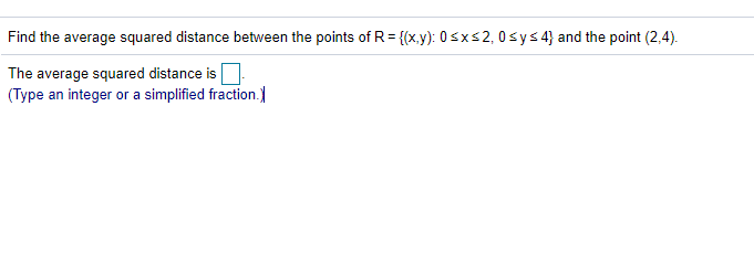 Solved Find the average squared distance between the points | Chegg.com