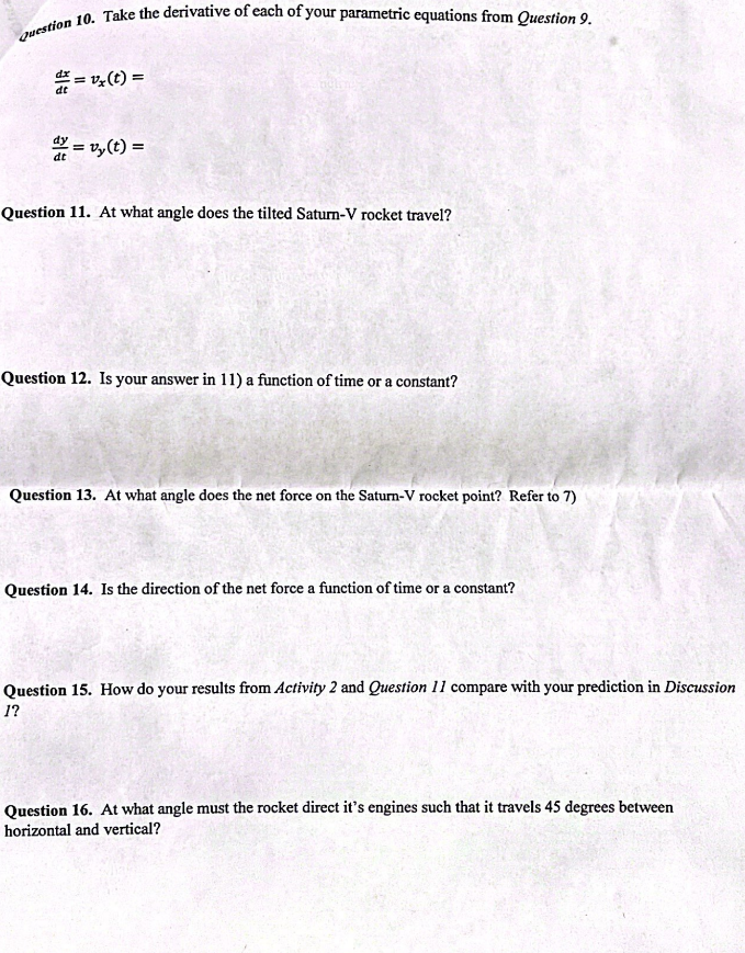 Rocket Launch Computer Simulation Lab Question 1. At | Chegg.com