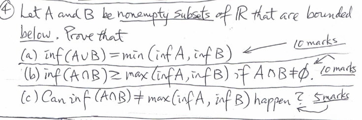 Solved 10 marks 4 Let A and B be nonempty subsets of R that | Chegg.com