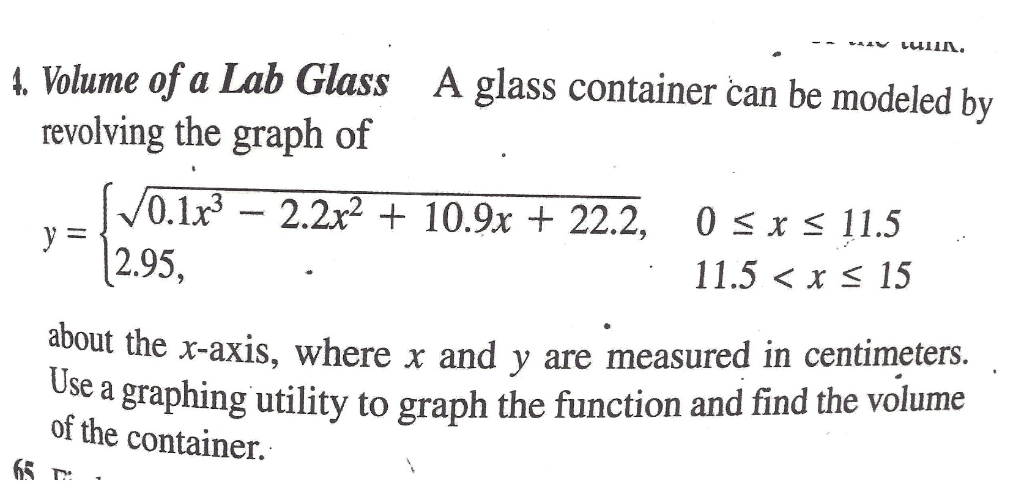 Solved A glass container can be modeled by 4. Volume of a | Chegg.com
