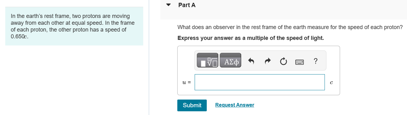 Solved In the earth's rest frame, two protons are movingaway | Chegg.com