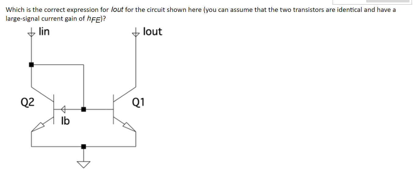 Solved Which is the correct expression for lout for the | Chegg.com