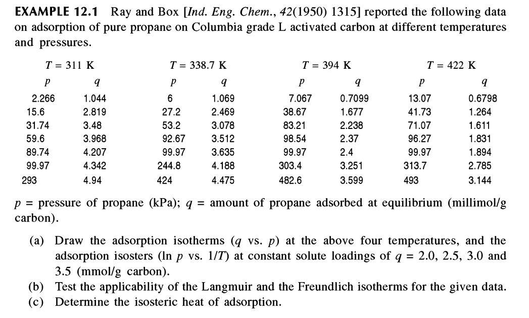 Solved EXAMPLE 12.1 Ray and Box [Ind. Eng. Chem., 42(1950) | Chegg.com