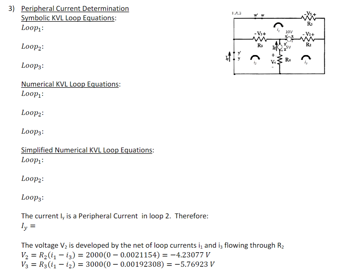 Solved Peripheral Current Determination Symbolic KVL Loop | Chegg.com