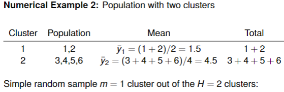 Numerical Example 2: Population with two clusters | Chegg.com