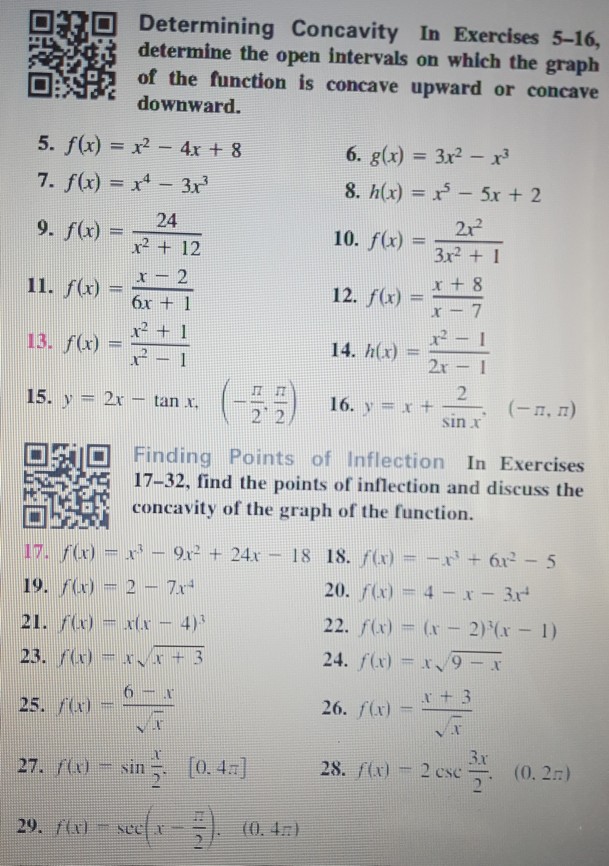 Solved ?33?Determining Concavity In Exercises 5-16, | Chegg.com