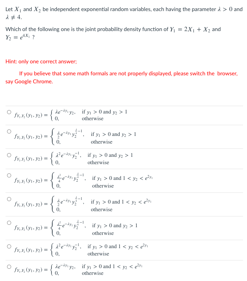 Solved Let X1 and X2 be independent exponential random | Chegg.com