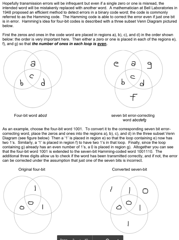 Solved Use Venn Diagrams in the error detection process to | Chegg.com