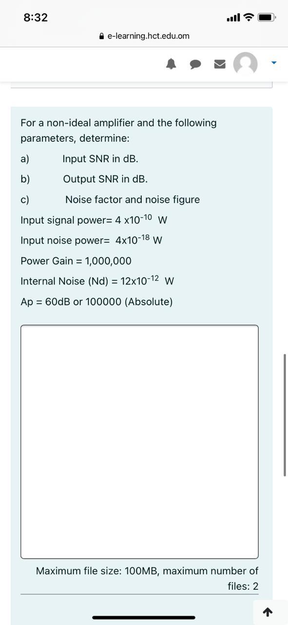 Solved 8:32 . e-learning.hct.edu.om For a non-ideal | Chegg.com