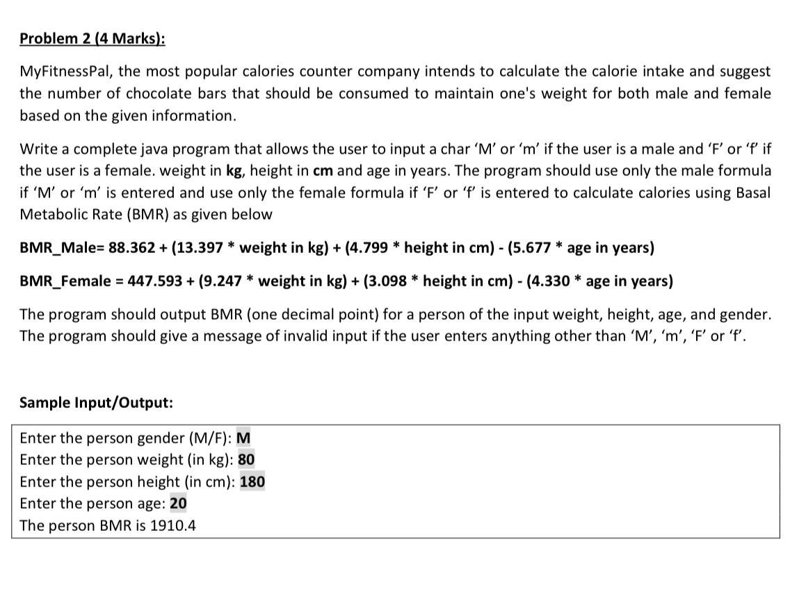 Solved Problem 2 (4 Marks): MyFitnessPal, the most popular | Chegg.com