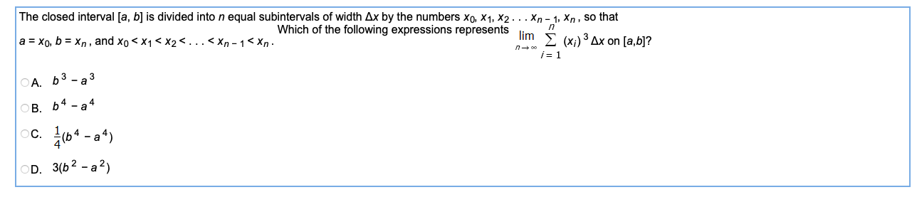 Solved The closed interval [a,b] is divided into n equal | Chegg.com