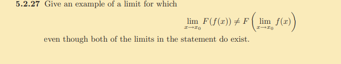 Solved 5.2.27 Give an example of a limit for which | Chegg.com