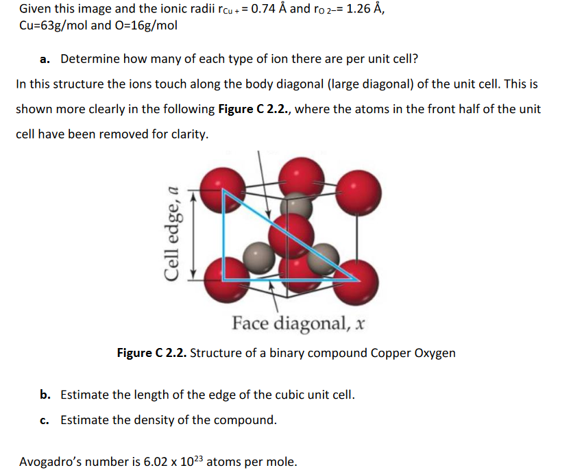 The unit cell of a binary compound of copper and | Chegg.com