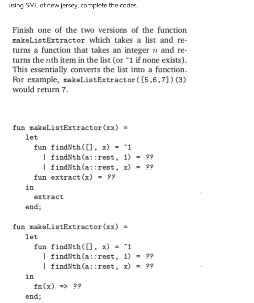 Solved Using Sml Of New Jersey Complete The Codes Finish 