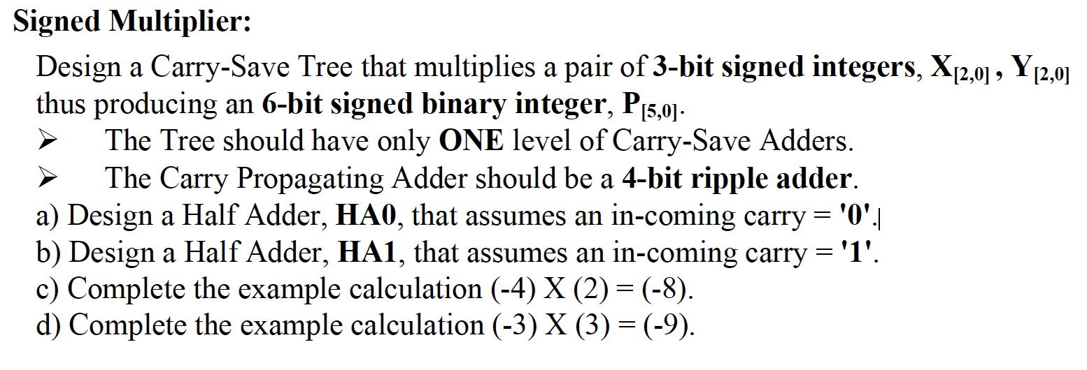 Solved Signed Multiplier: Design a Carry-Save Tree that | Chegg.com