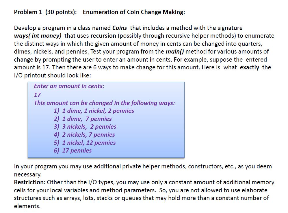 Please implement this in Java. this is all the | Chegg.com