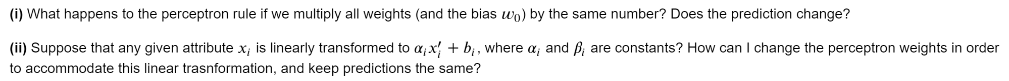 Solved Please answer the following regarding Perceptron in | Chegg.com