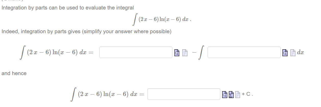 Solved Integration by parts can be used to evaluate the | Chegg.com