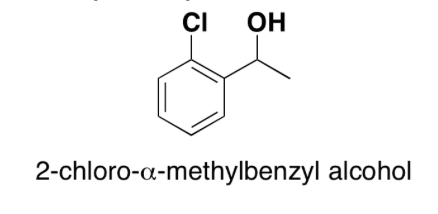Solved CI OH 2-chloro-a-methylbenzyl alcohol A &C +0.11 | Chegg.com