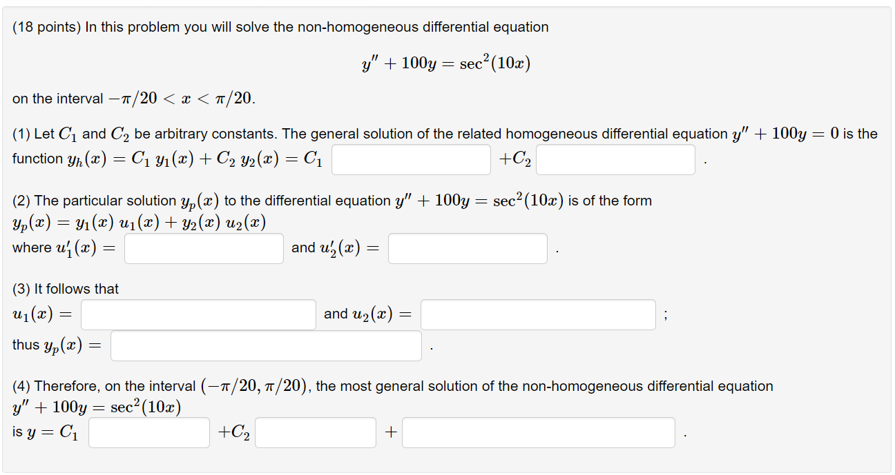Solved (18 points) In this problem you will solve the | Chegg.com