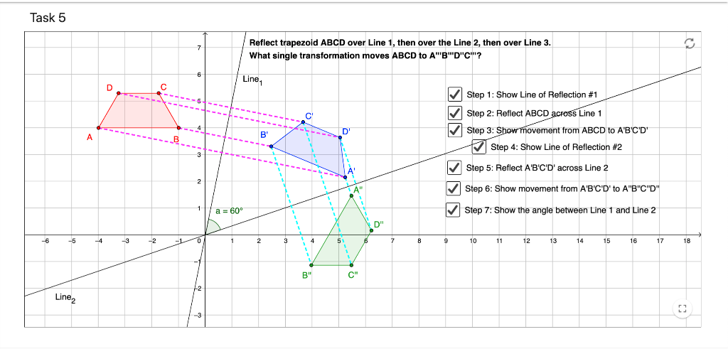 Solved Sequence of 2 Reflections - Intersecting Lines | Chegg.com