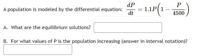 Solved A population is modeled by the differential equation: | Chegg.com