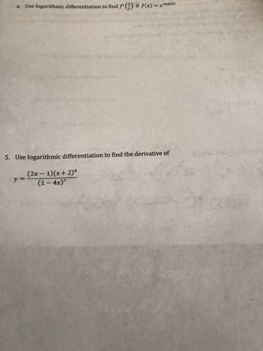 Solved Use logarithmic differentiation to find | Chegg.com