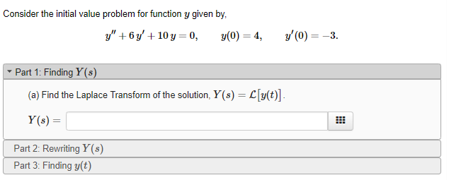 Solved Consider the initial value problem for function y | Chegg.com