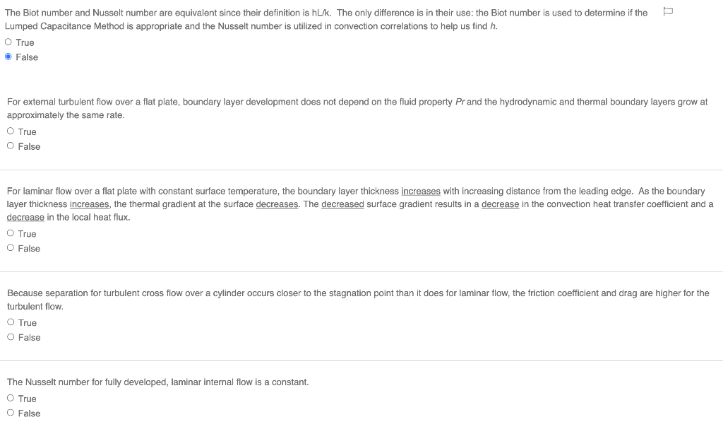 Solved The Biot number and Nusselt number are equivalent | Chegg.com