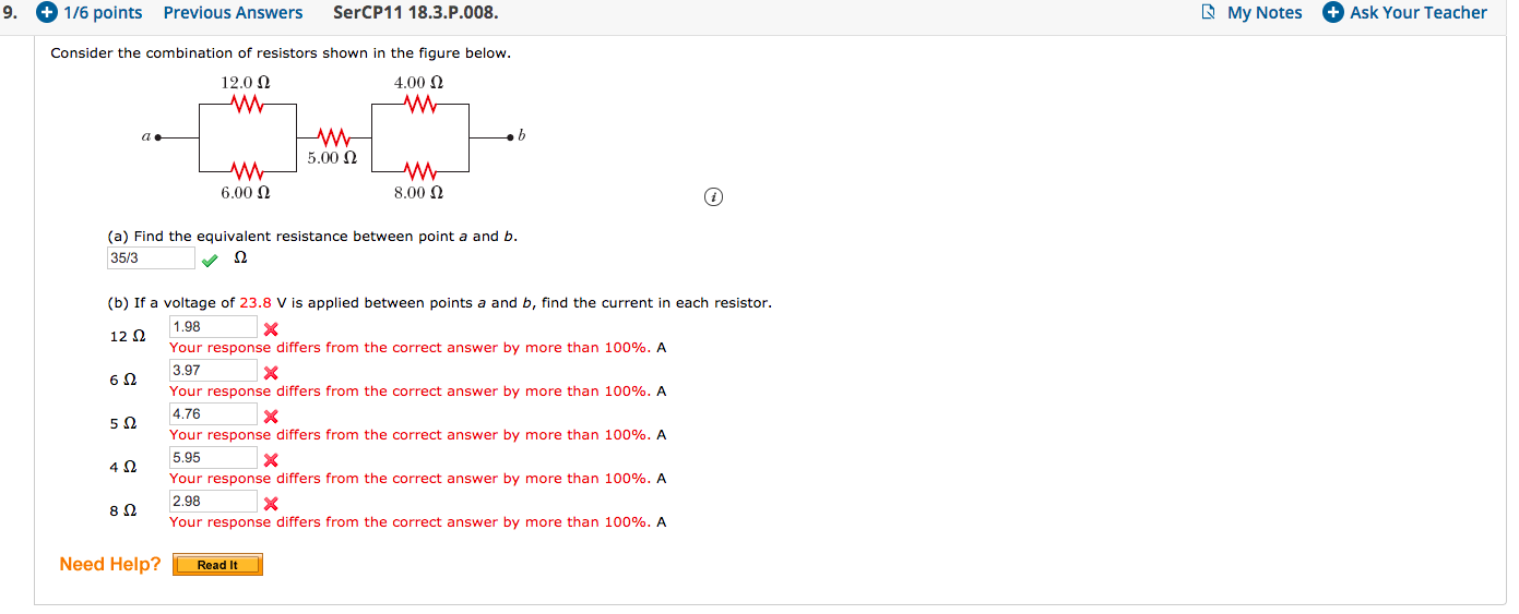 Solved 9 1 6 Points Previous Answers Sercp11 18 3 P 008