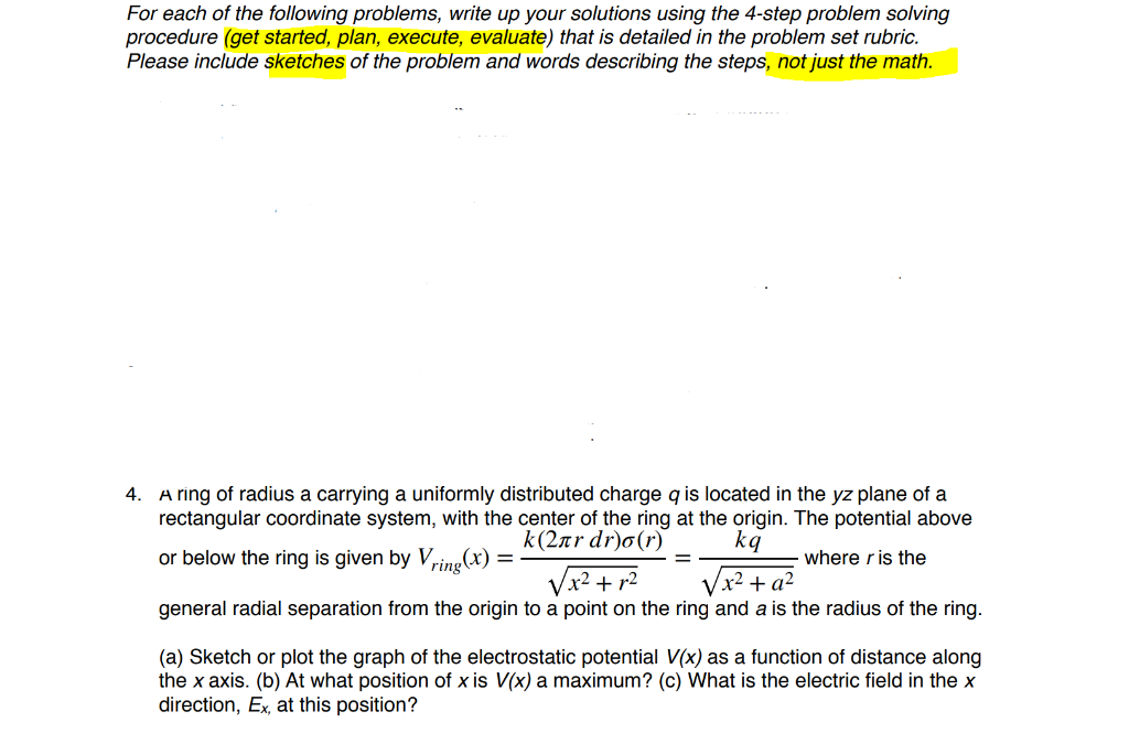 Solved For each of the following problems, write up your | Chegg.com