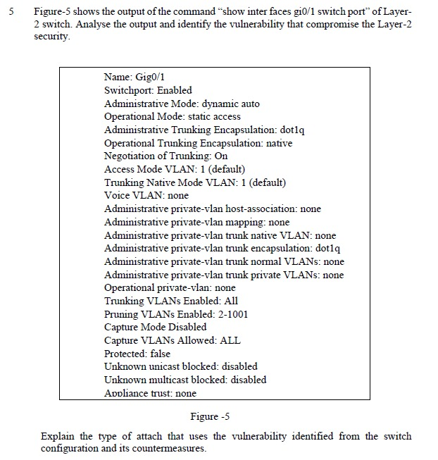 Solved 5 Figure-5 shows the output of the command "show | Chegg.com