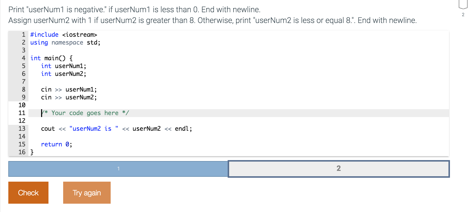 Solved Print Usernum1 Is Negative If Usernum1 Is Less