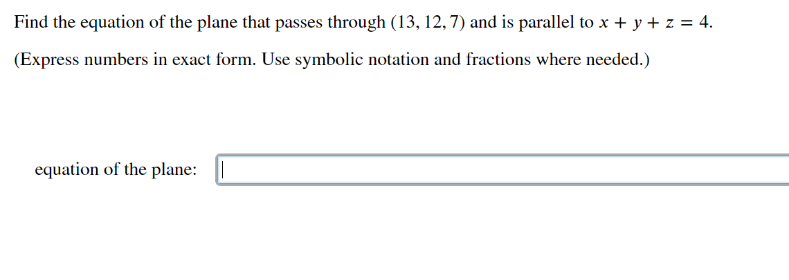 Solved Find the equation of the plane that passes through | Chegg.com