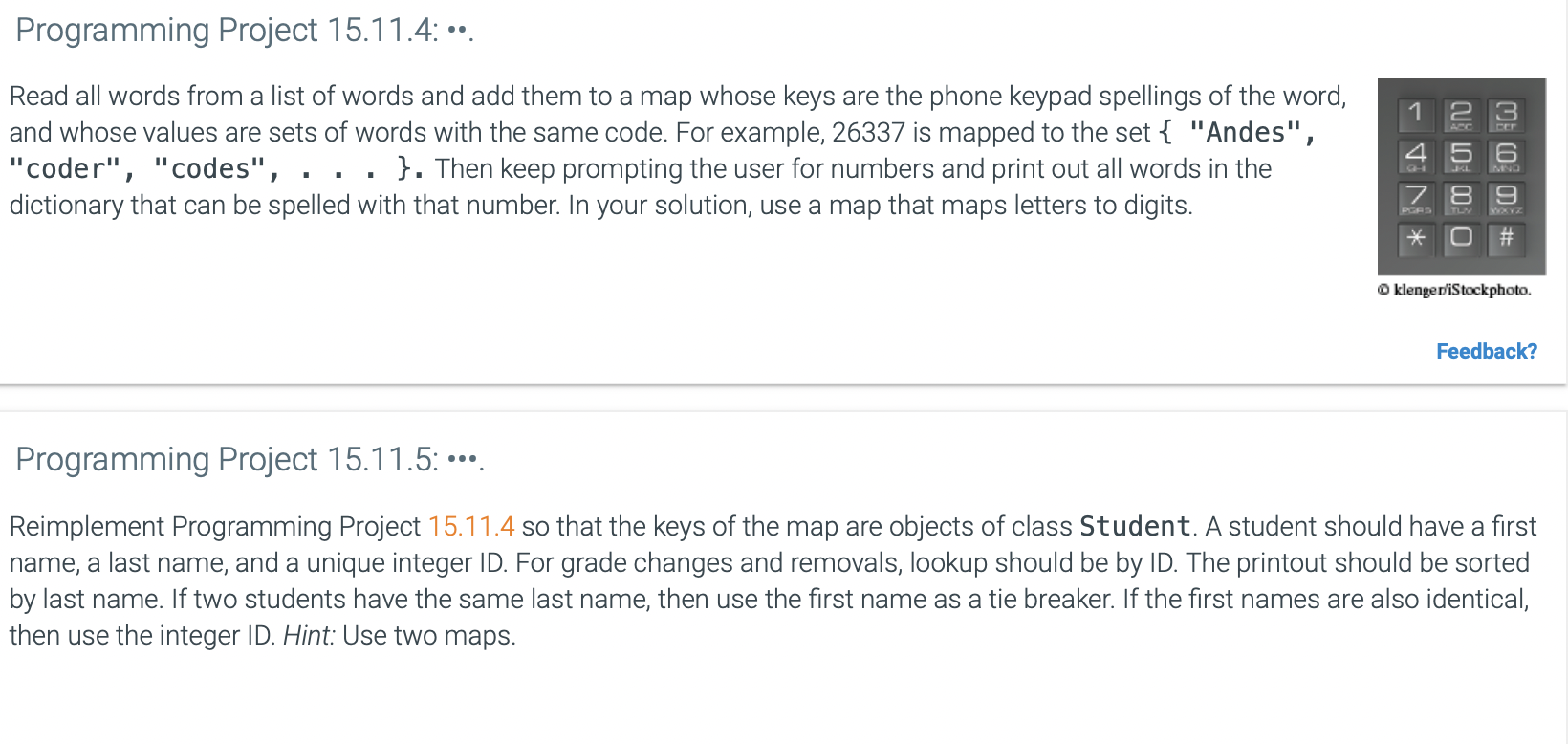 Solved Programming Project 15.11.4: ⋯. Read all words from a | Chegg.com