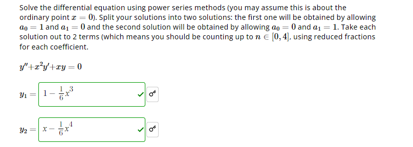 Solved Solve The Differential Equation Using Power Series