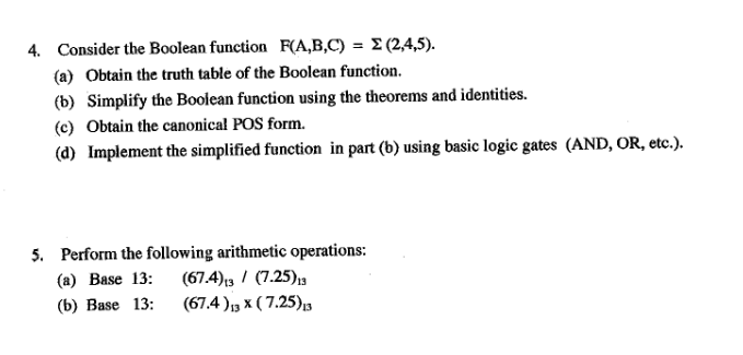 Solved 4. Consider the Boolean function F(A,B,C) = 2 | Chegg.com
