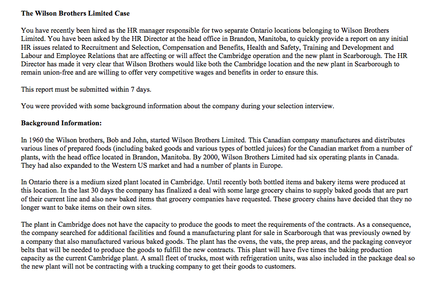 Solved The Wilson Brothers Limited Case You have recently | Chegg.com