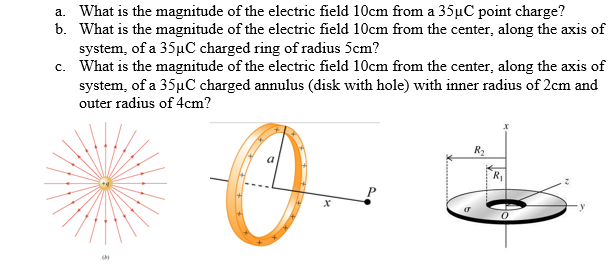 Solved a. What is the magnitude of the electric field 10cm | Chegg.com