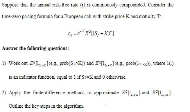 Suppose that the annual risk-free rate (r) is | Chegg.com