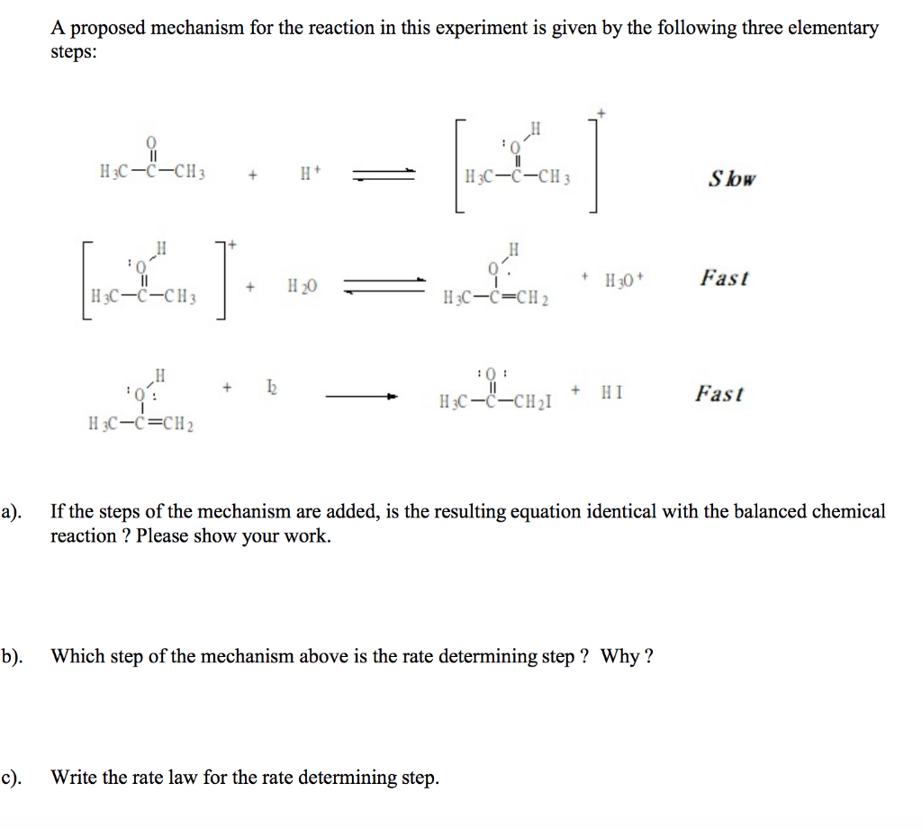 Solved A proposed mechanism for the reaction in this | Chegg.com