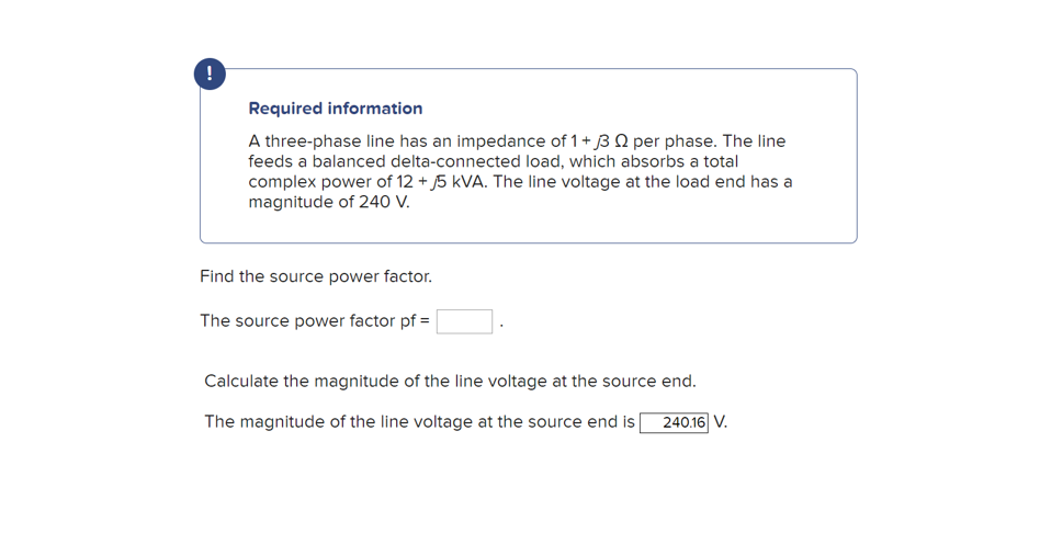 Solved Required information A three-phase line has an | Chegg.com