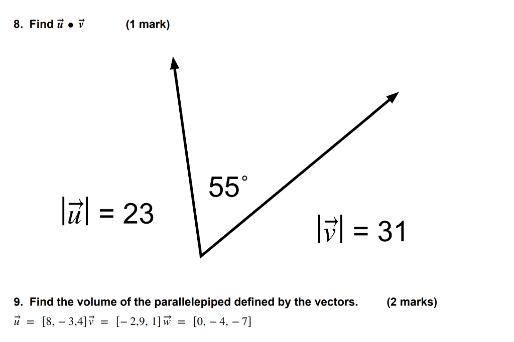 [Solved]: 9. Find the volume of the parallelepiped defined
