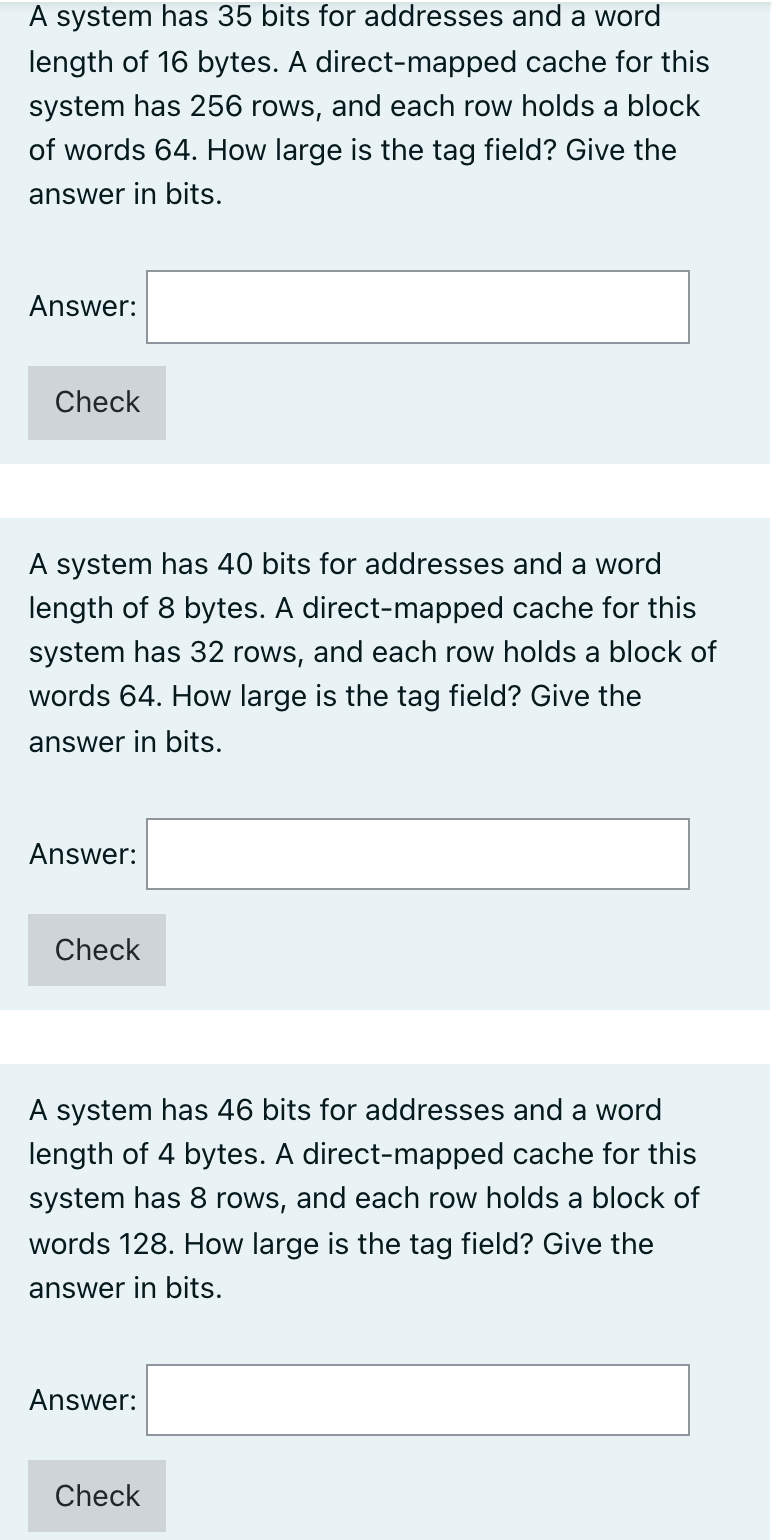 Solved A system has 35 bits for addresses and a word length | Chegg.com